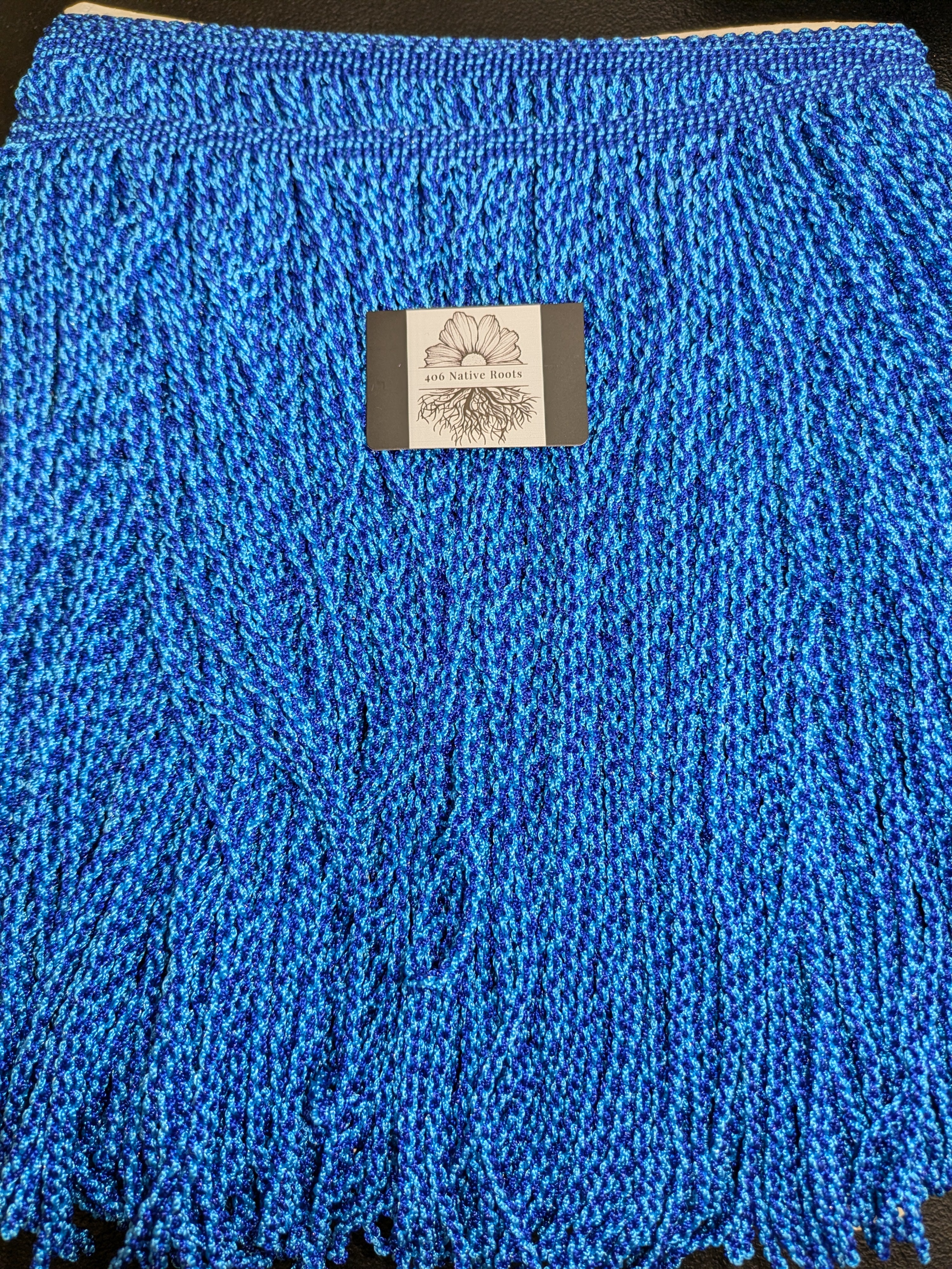 14" Braided Fringe Chainette, Turquoise & Royal Blue | 406 Native Roots