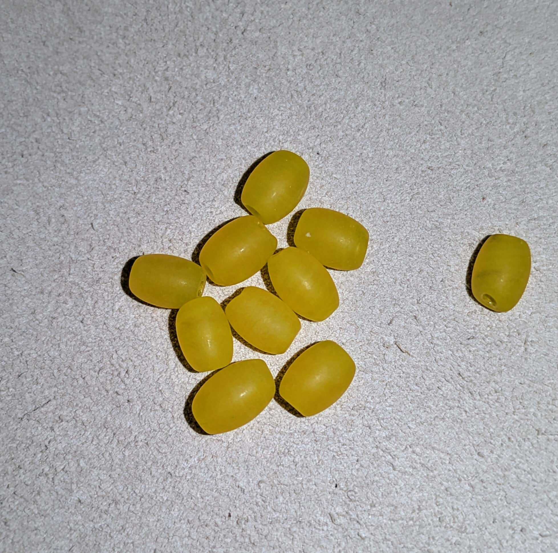 Greasy Yellow (Barley Corn) 6mm Glass Bead (10pk) | 406 Native Roots